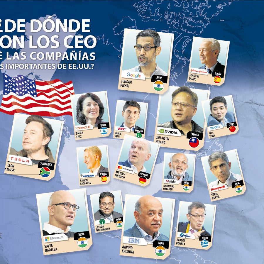 ¿De dónde son los CEO de las compañías más importantes de Estados Unidos?