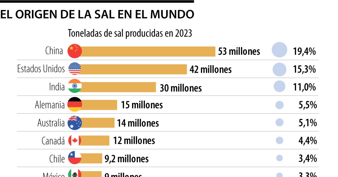 ¿De dónde viene la sal del mundo? China, EE. UU. e India mayores ...