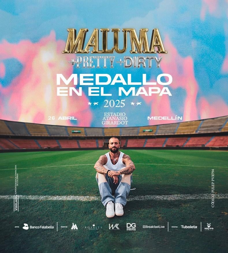 El antioqueño, Maluma, regresa a casa con Medallo en el mapa, su más nuevo tour