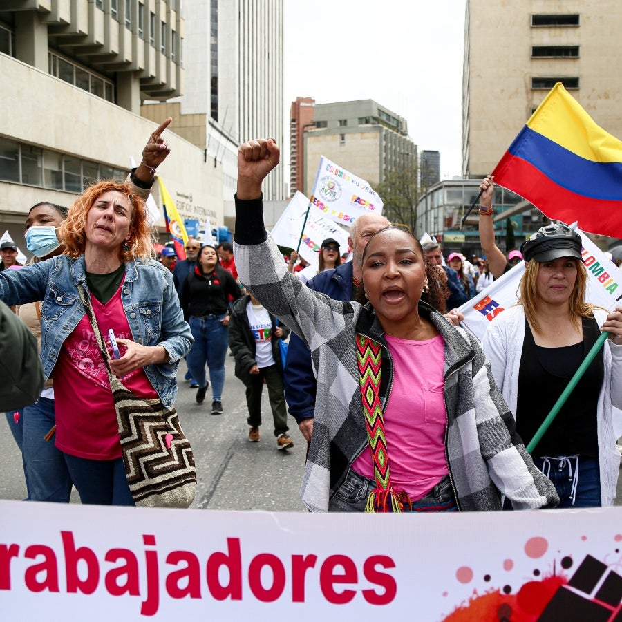 En imágenes, así avanzan las marchas por el paro nacional convocado por ...